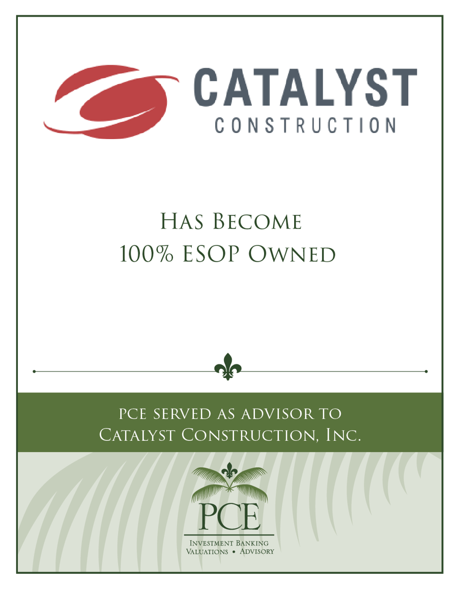 PCE Announces the Sale of Catalyst Construction