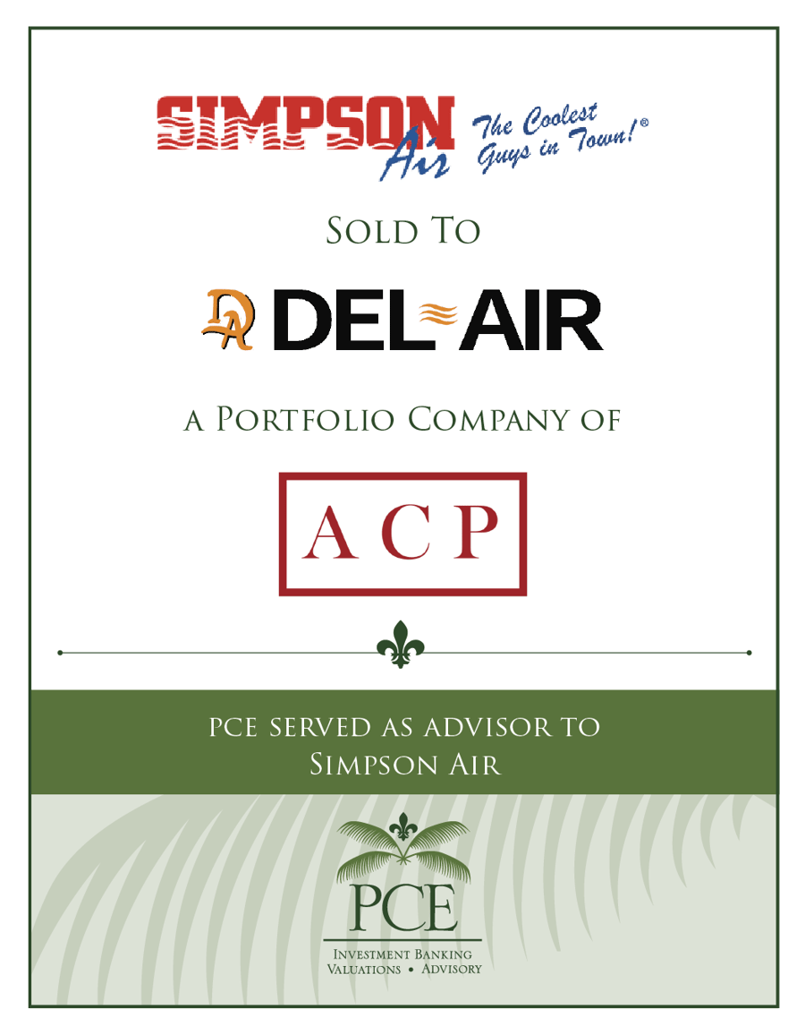 PCE Announces the Sale of Simpson Air